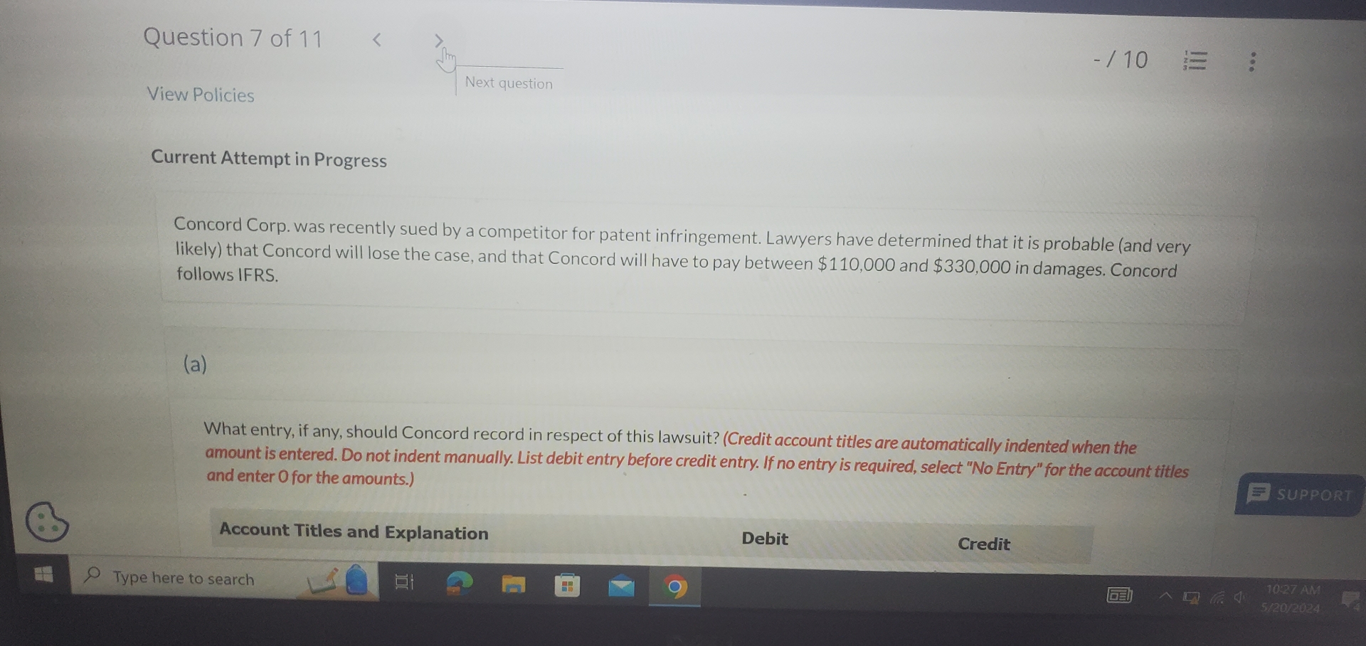 Solved Question 7 ﻿of 11View PoliciesNext questionCurrent | Chegg.com