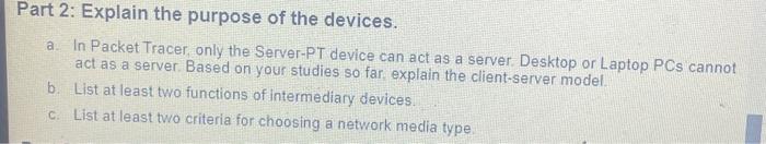 Solved \& Se0/0/0 Part 2: Explain the purpose of the | Chegg.com