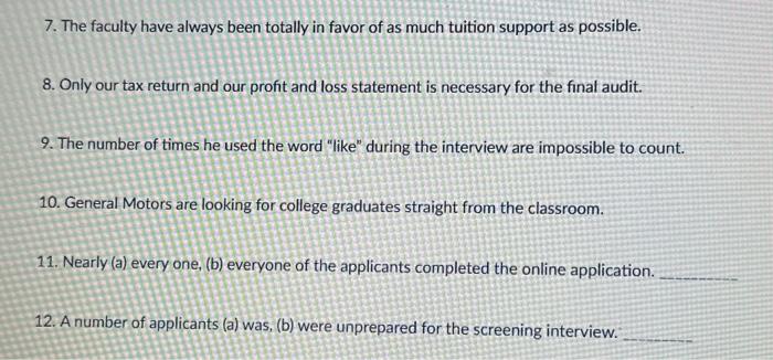 Underline any errors in verbs in the following | Chegg.com