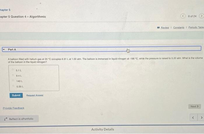 Solved hapter 5 apter 5 Question 4 - Algorithmic 6 of 24 > | Chegg.com