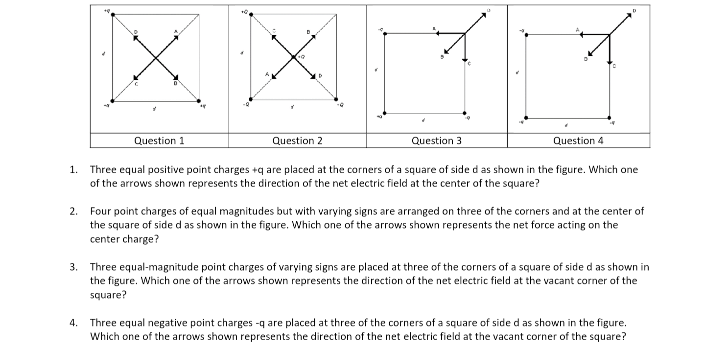 Solved 1. Three equal positive point charges \\( +q \\) are | Chegg.com