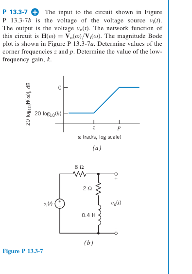 Solved P 13.3-7 o+ ﻿The input to the circuit shown in | Chegg.com