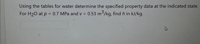 Solved Using the tables for water determine the specified | Chegg.com