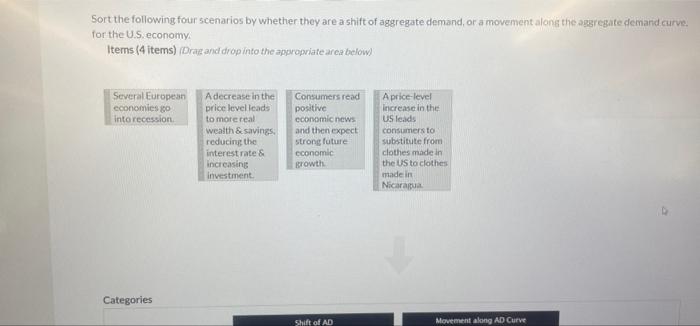 Solved Sort the following four scenarios by whether they are | Chegg.com