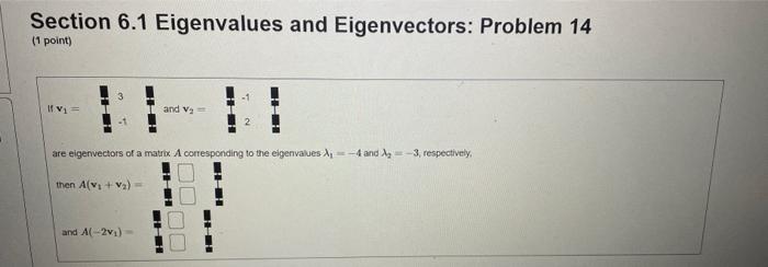 Solved Section 6.1 Eigenvalues and Eigenvectors: Problem 15 | Chegg.com