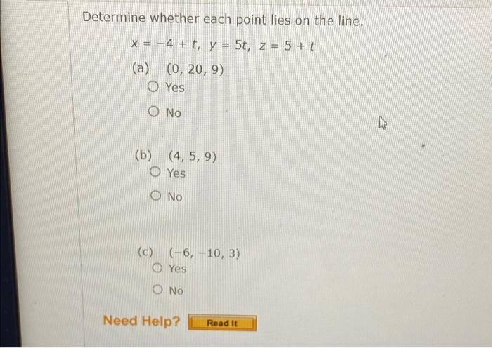 Solved Determine whether each point lies on the line. X = -4 | Chegg.com