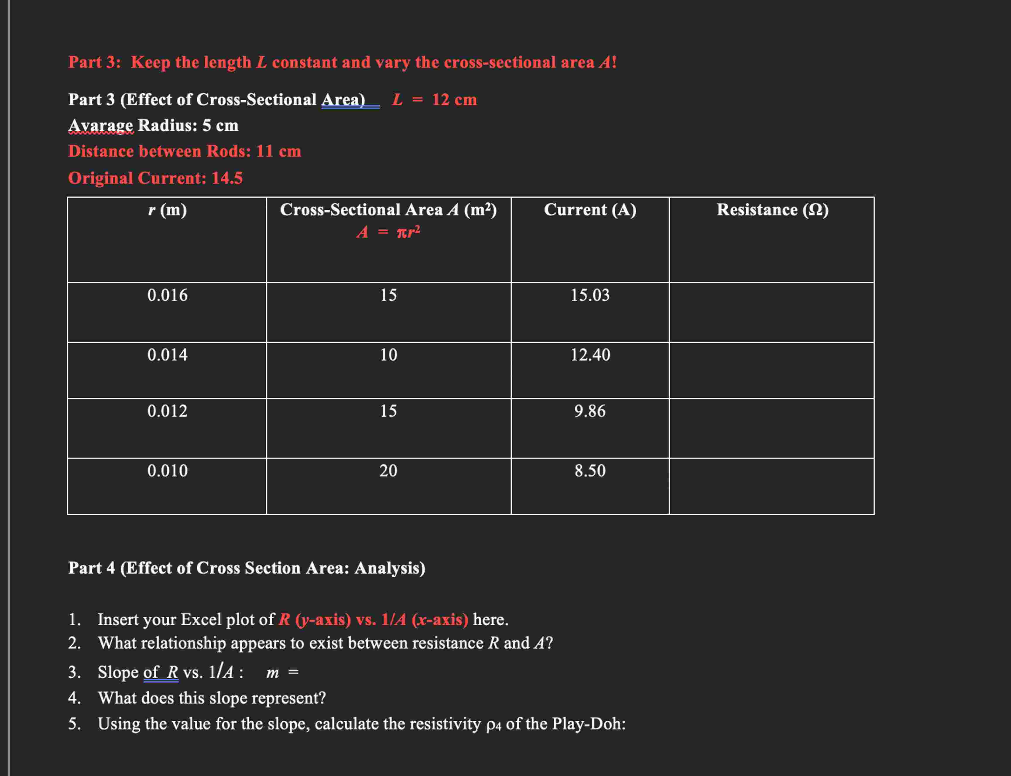 Solved Part 3: Keep the length L ﻿constant and vary the | Chegg.com
