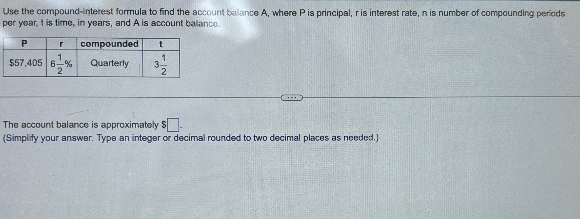 Solved Use the compound-interest formula to find the account | Chegg.com