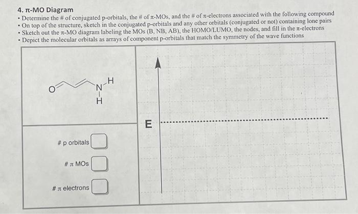 Solved 4. π-MO Diagram - Determine the \# of conjugated | Chegg.com