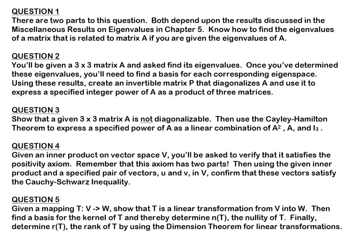 Solved These are the problems that will be on a linear | Chegg.com