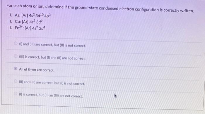 Solved For Each Atom Or Ion Determine If The Ground State