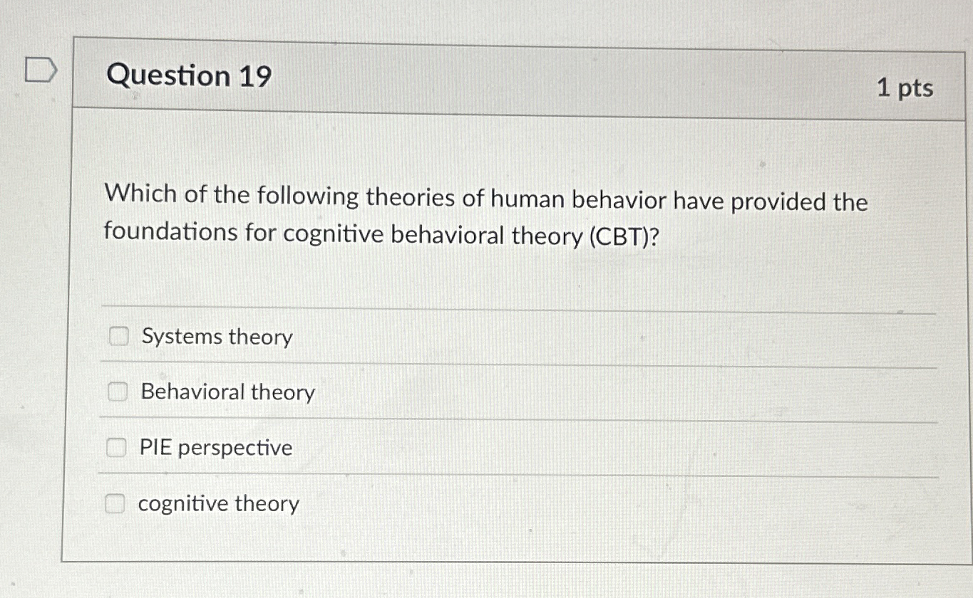 Solved Question 191 ﻿ptsWhich of the following theories of | Chegg.com
