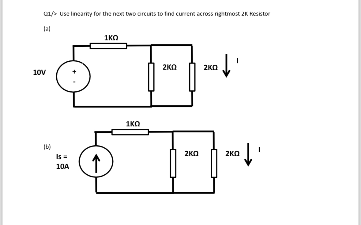 Solved Q1/> ﻿Use linearity for the next two circuits to find | Chegg.com