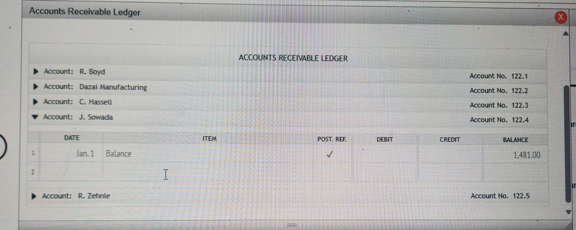 Solved Accounts Receivable Ledger ACCOUNTS RECEIVABLE LEDGER | Chegg.com