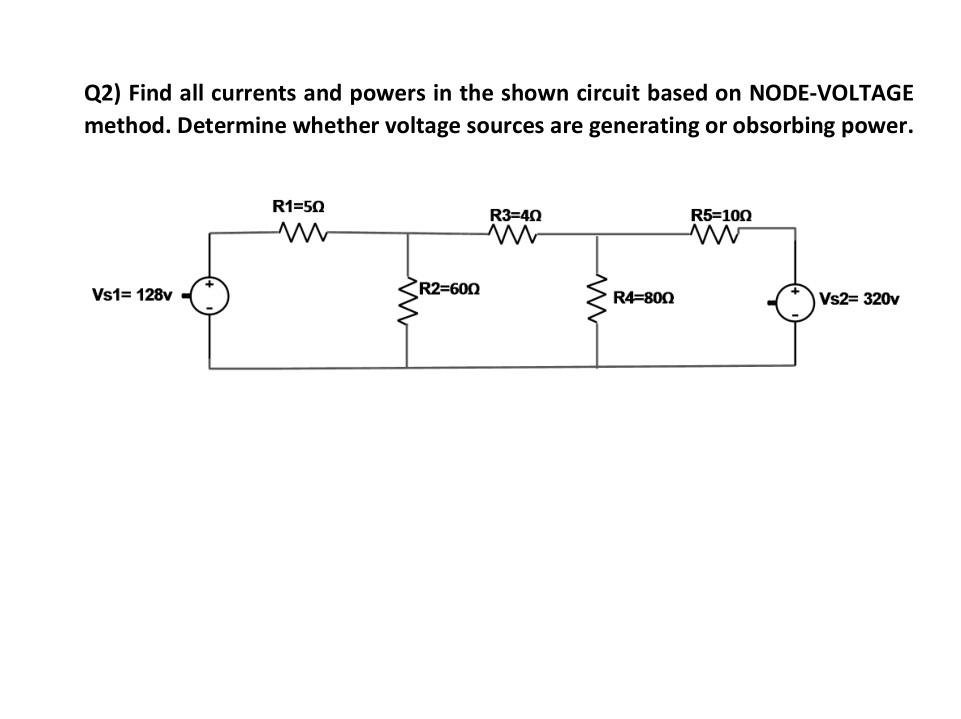 Solved Q1) Find all currents and powers in the shown | Chegg.com
