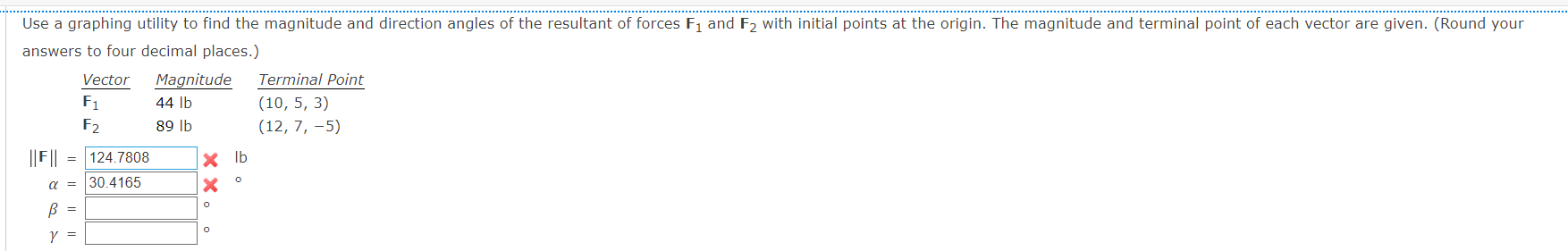 Solved Use a graphing utility to find the magnitude and | Chegg.com