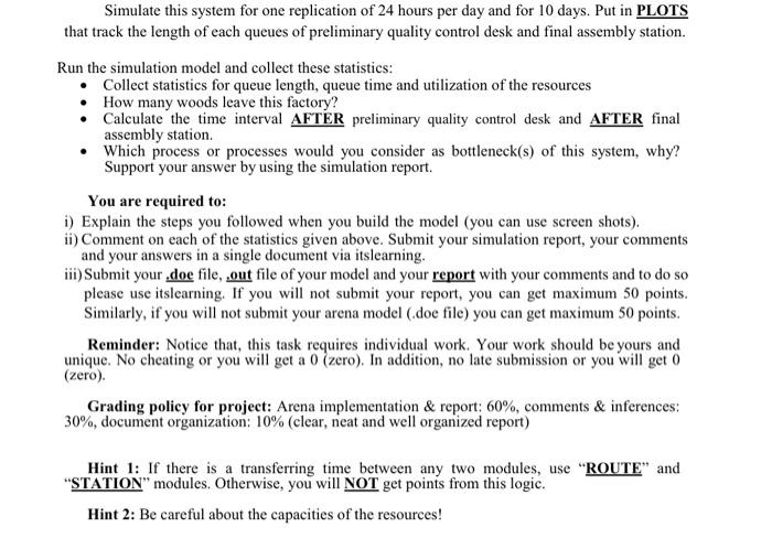 Solved In this project we will build a simulation model for | Chegg.com