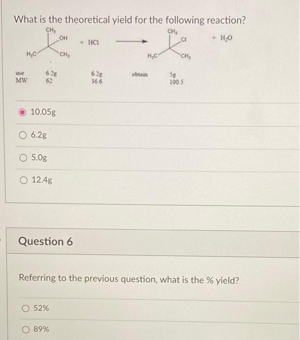 Solved What is the theoretical yield for the following | Chegg.com