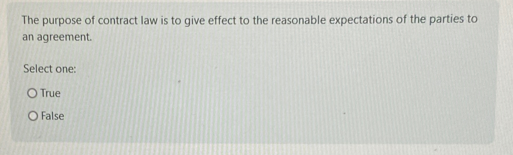Solved The purpose of contract law is to give effect to the | Chegg.com