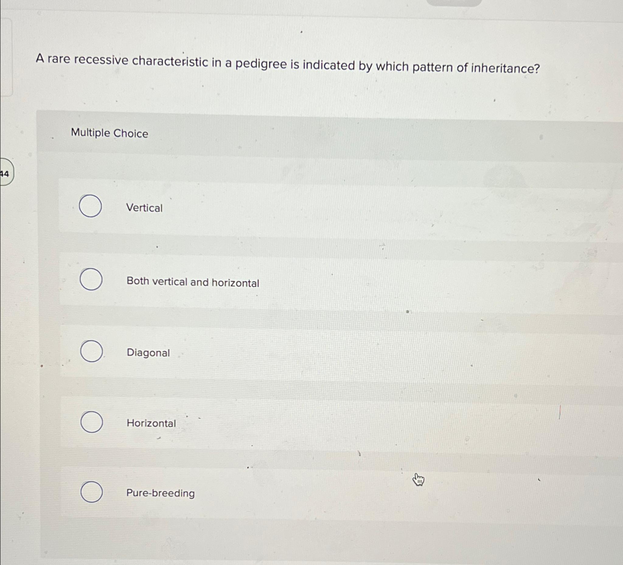 Solved A rare recessive characteristic in a pedigree is | Chegg.com
