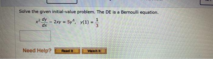 Solved Solve The Given Initial Value Problem The De Is A
