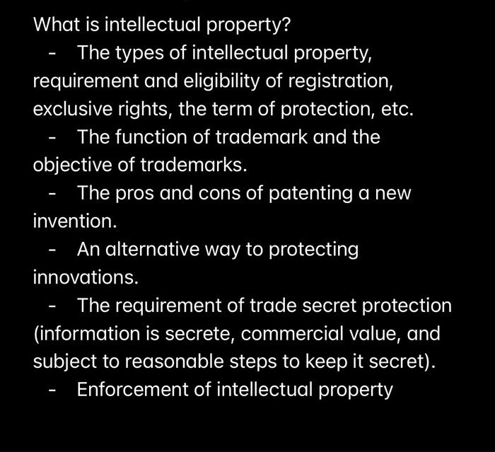 Solved What is intellectual property? - The types of | Chegg.com