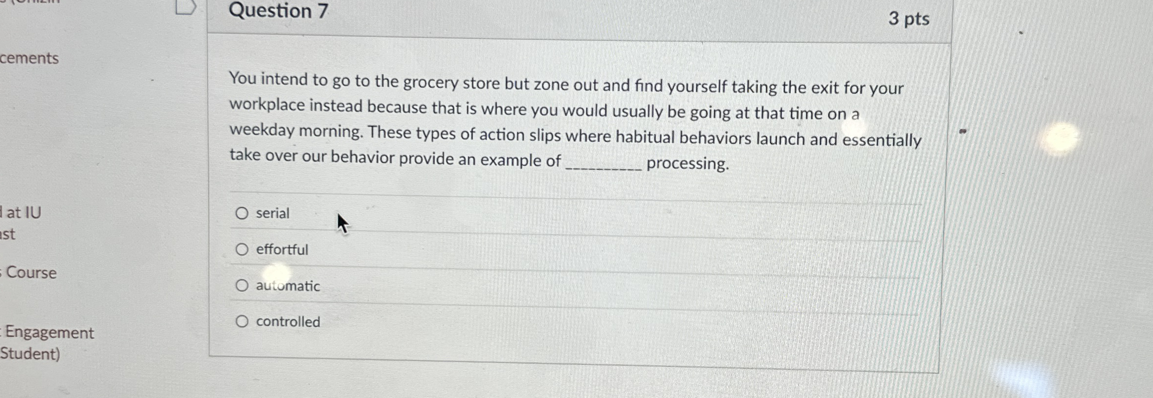 Solved Question 73 ﻿ptscementsYou intend to go to the | Chegg.com