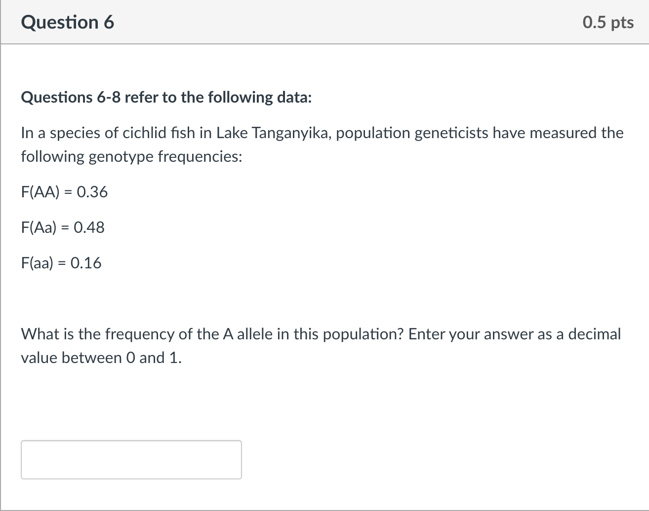 Solved Questions 6-8 ﻿refer to the following data:In a | Chegg.com