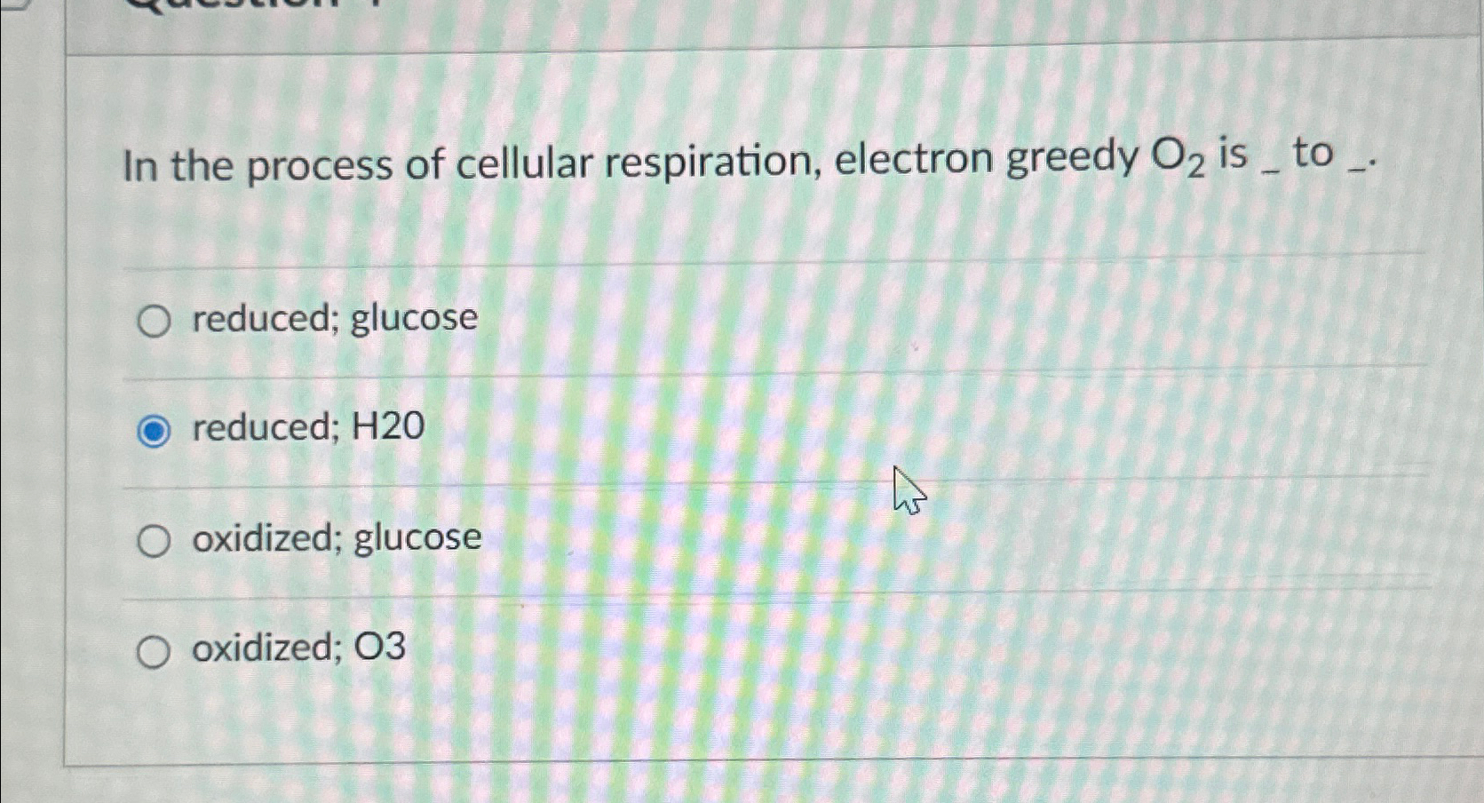Solved In the process of cellular respiration, electron | Chegg.com