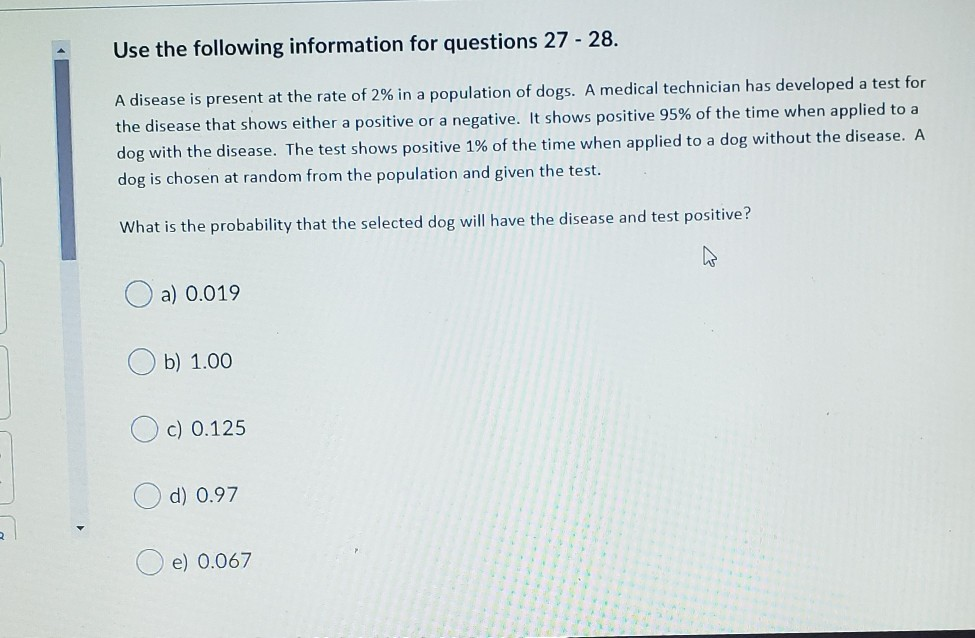 Solved Use the following information for questions 27 - 28. | Chegg.com