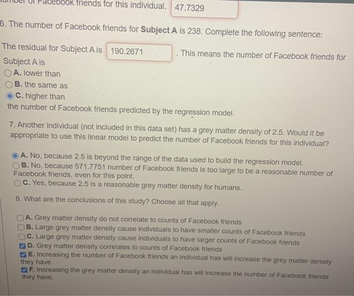 Solved 13 points) The brain on Facebook - Researchers were | Chegg.com