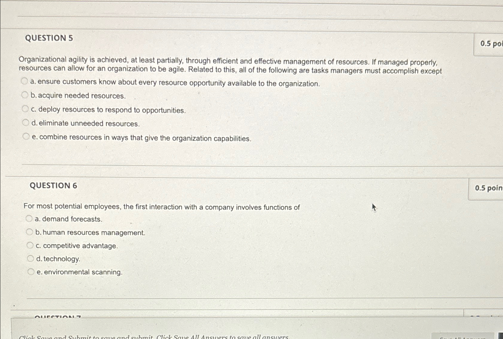 Solved QUESTION 50.5 ﻿poiOrganizational agility is achieved, | Chegg.com