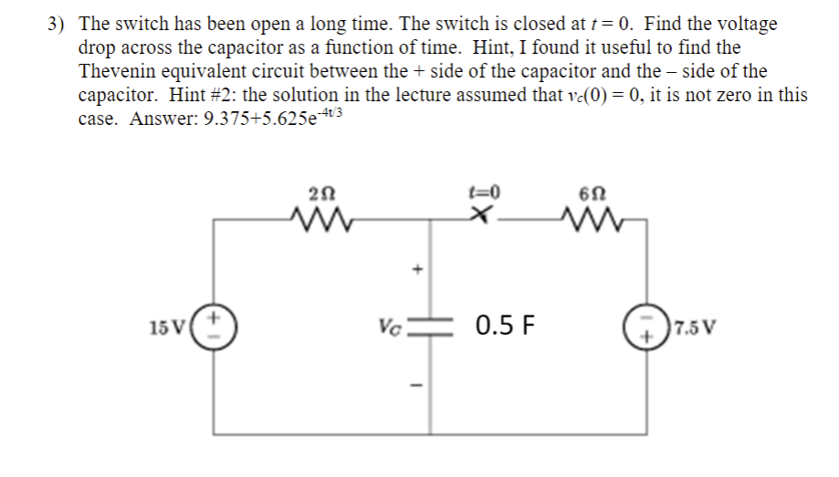 The switch has been open a long time. The switch is | Chegg.com