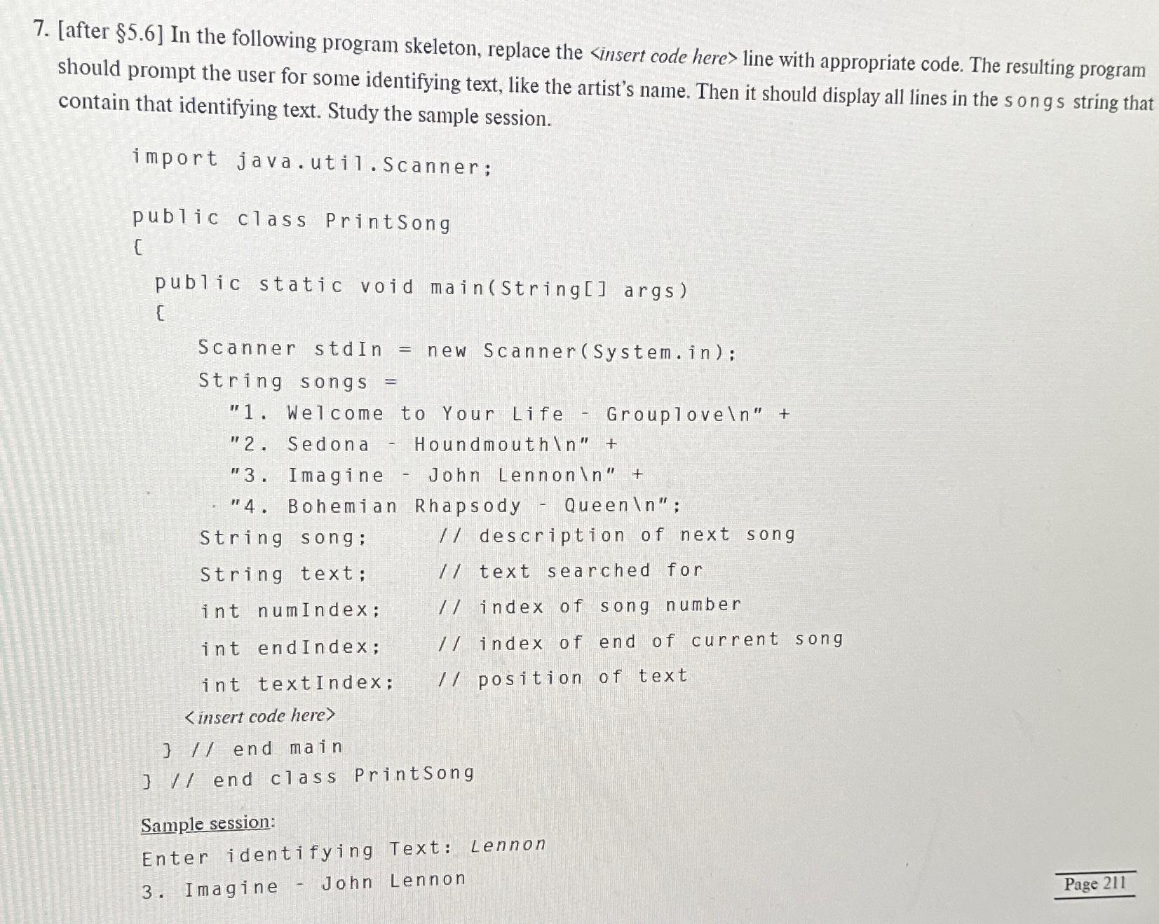 Solved [after §5.6] ﻿In the following program skeleton, | Chegg.com