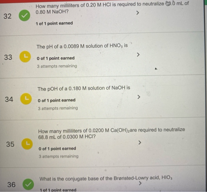 Solved How many milliliters of 0.20 M HCl is required to | Chegg.com