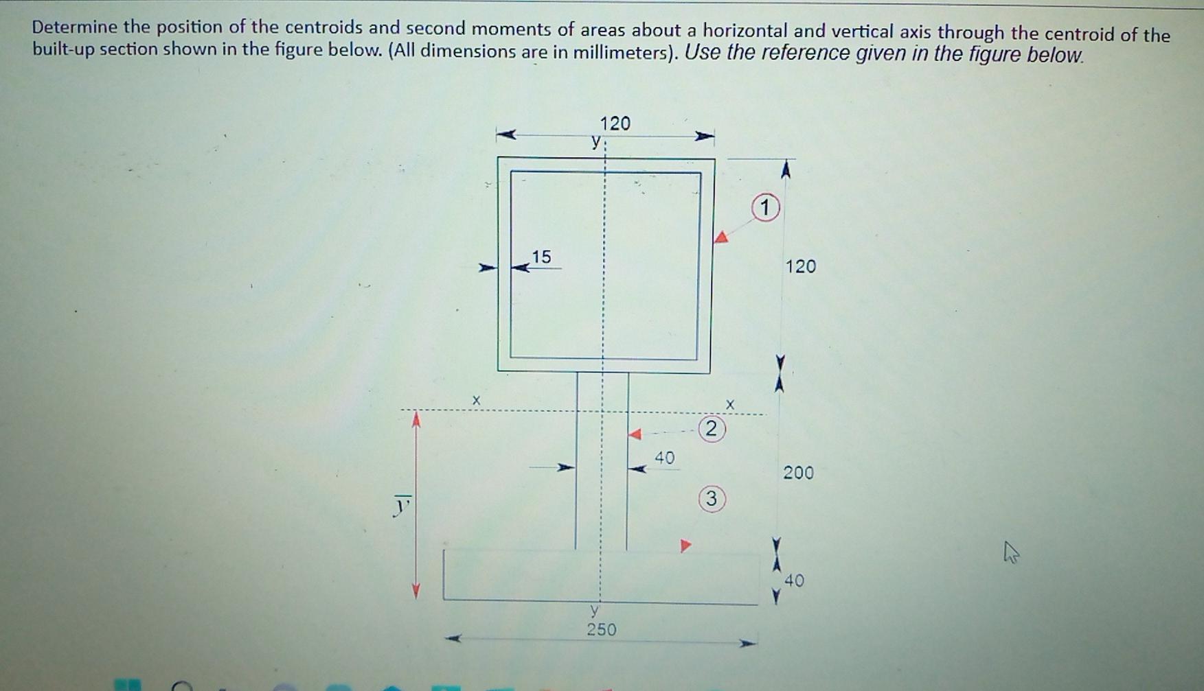 Solved Determine the position of the centroids and second | Chegg.com
