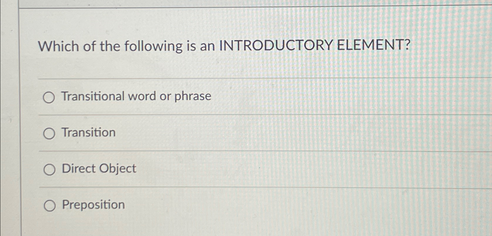 Solved Which of the following is an INTRODUCTORY | Chegg.com