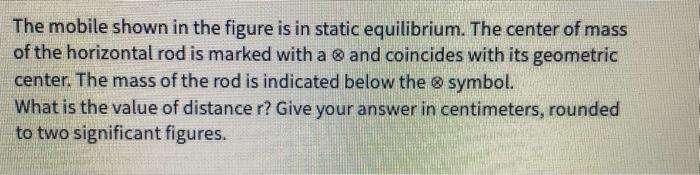 Solved The mobile shown in the figure is in static | Chegg.com