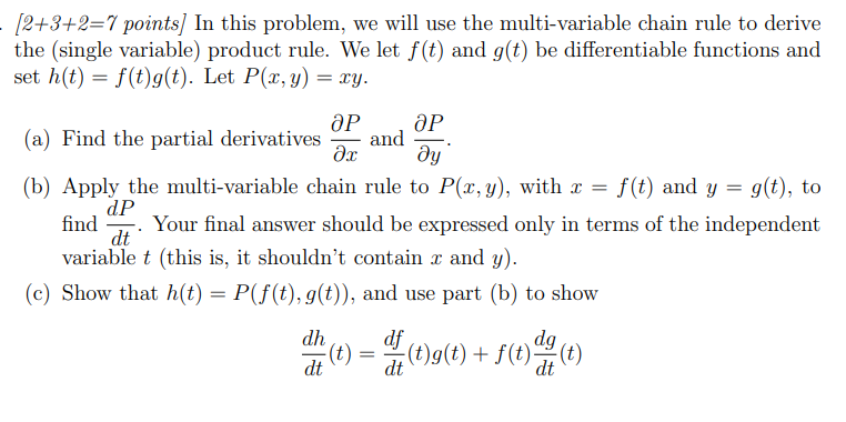 Solved In this problem, we will use the multi-variable chain | Chegg.com