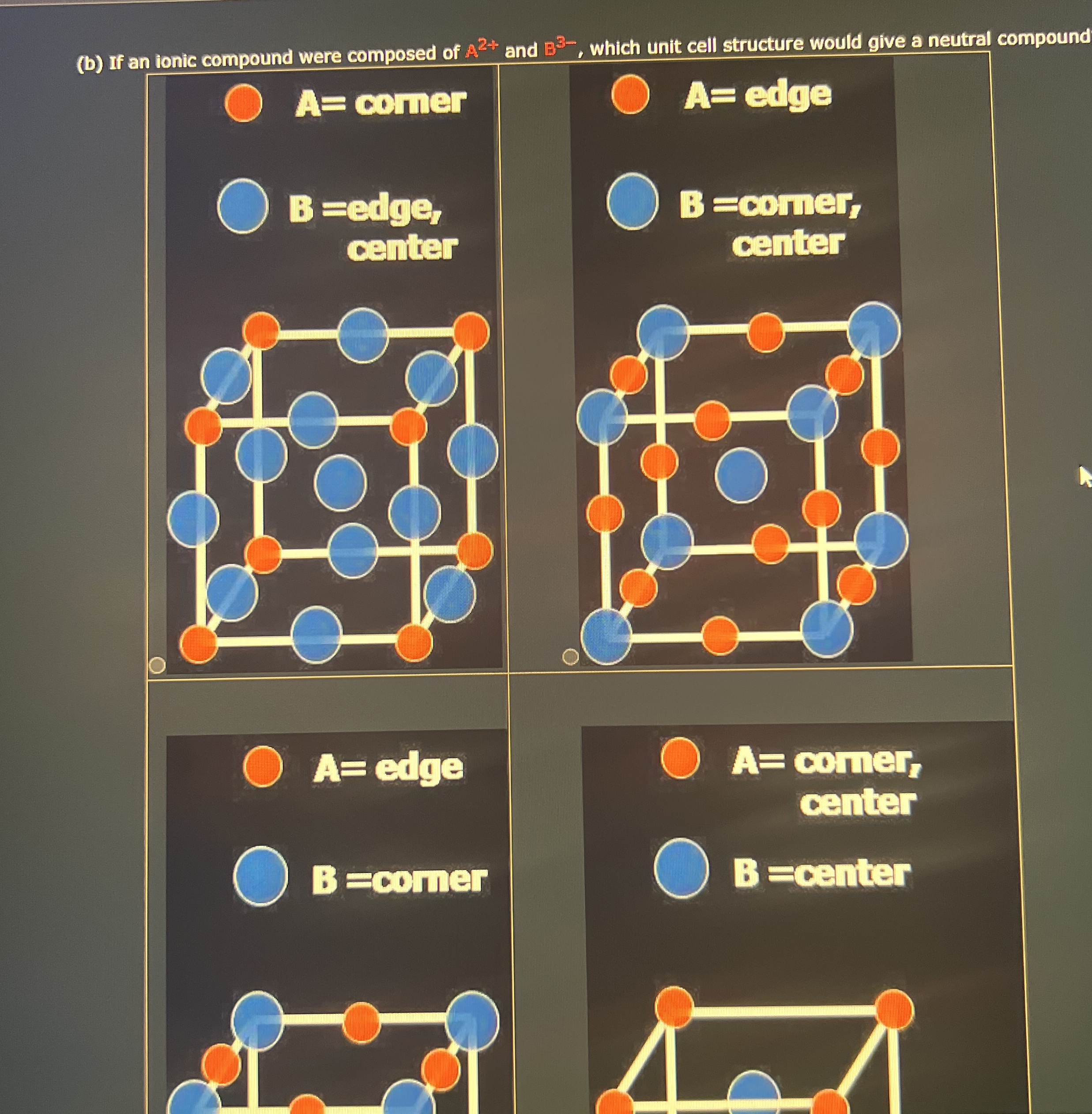 Solved If an ionic compound were composed of A^2+ ﻿and B | Chegg.com