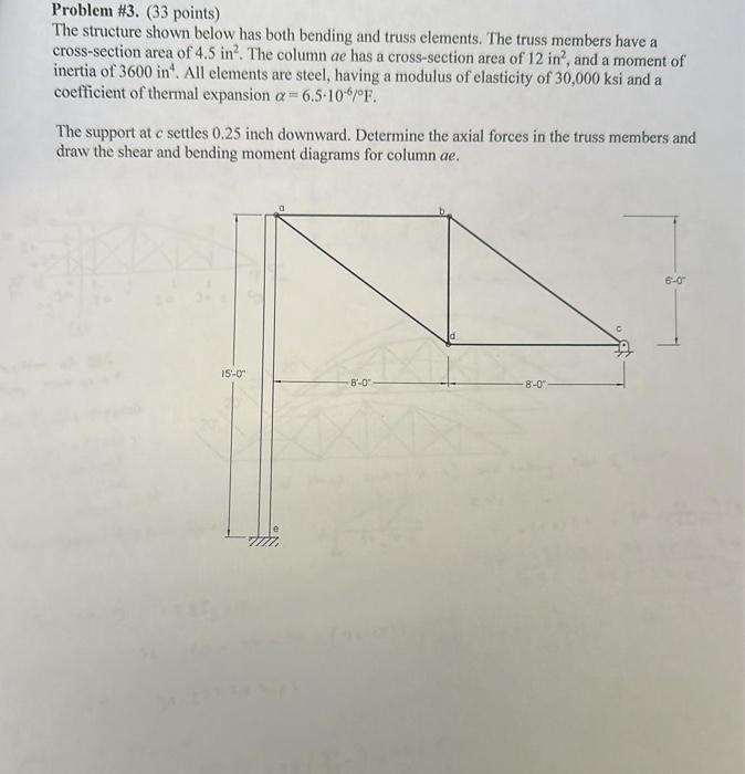 Solved Problem \#3. (33 points) The structure shown below | Chegg.com