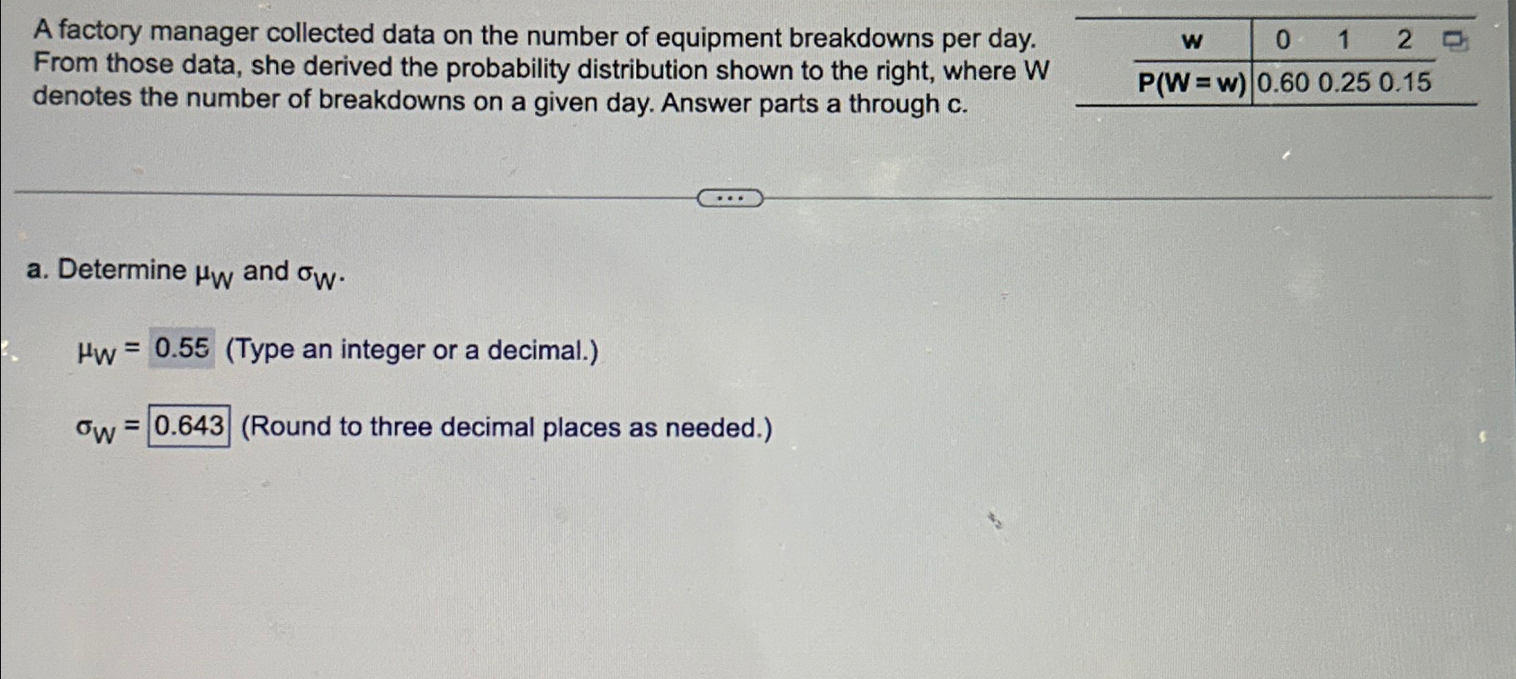Solved A factory manager collected data on the number of | Chegg.com