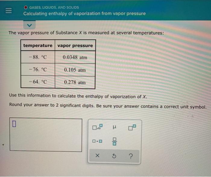 Solved GASES, LIQUIDS, AND SOLIDS Calculating enthalpy of | Chegg.com