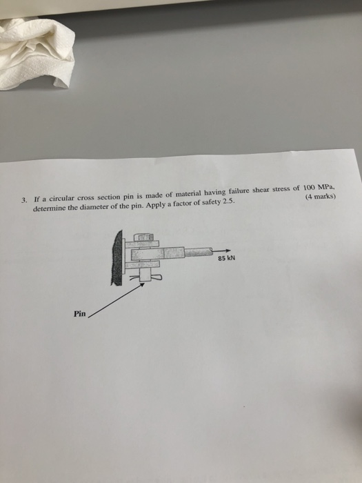 Solved 3. If a circular cross section pin is made of | Chegg.com