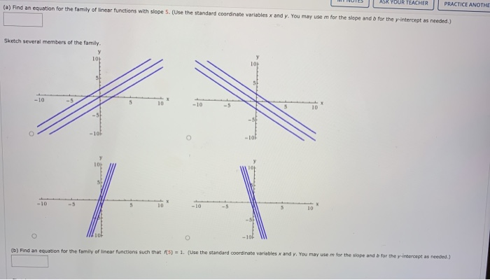Solved ASK YOUR TEACHER (a) Find an equation for the family | Chegg.com