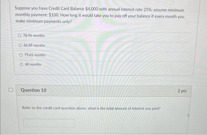 Solved Suppose you have Credit Card Balance $4,000 with | Chegg.com
