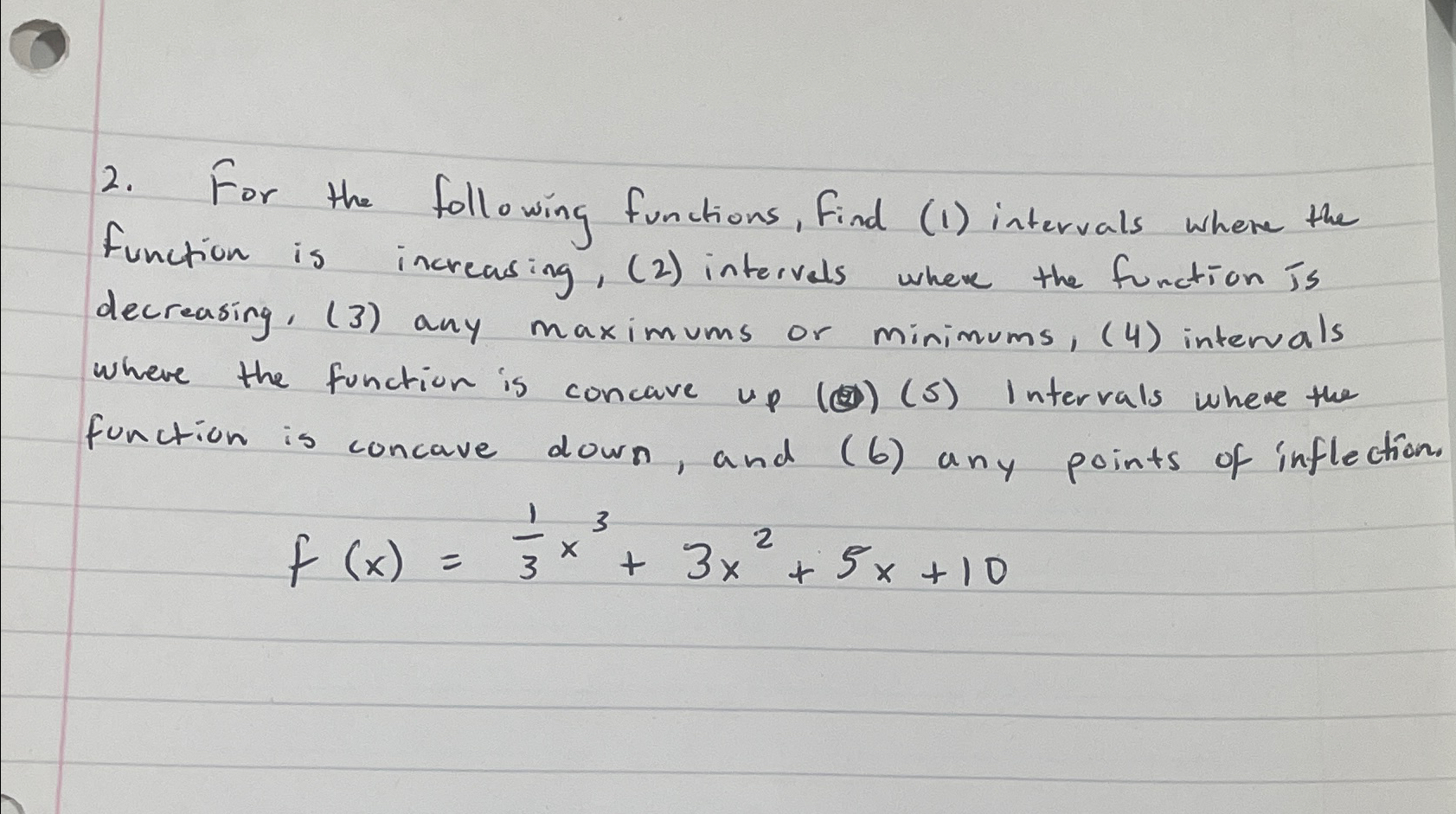 Solved For the following functions, find (1) ﻿intervals | Chegg.com