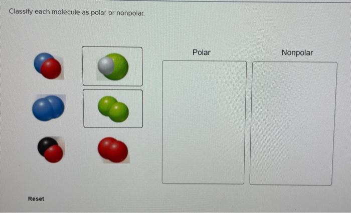 Solved Classify each molecule as polar or nonpolar. Polar | Chegg.com