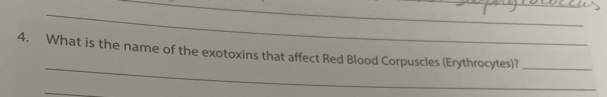 Solved What is the name of the exotoxins that affect Red | Chegg.com