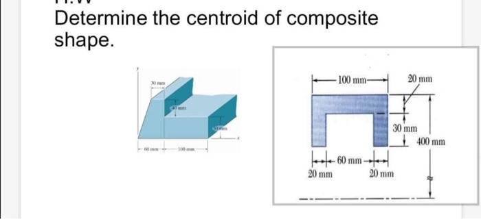 Solved Determine the centroid of composite shape. 100 mm 20 | Chegg.com